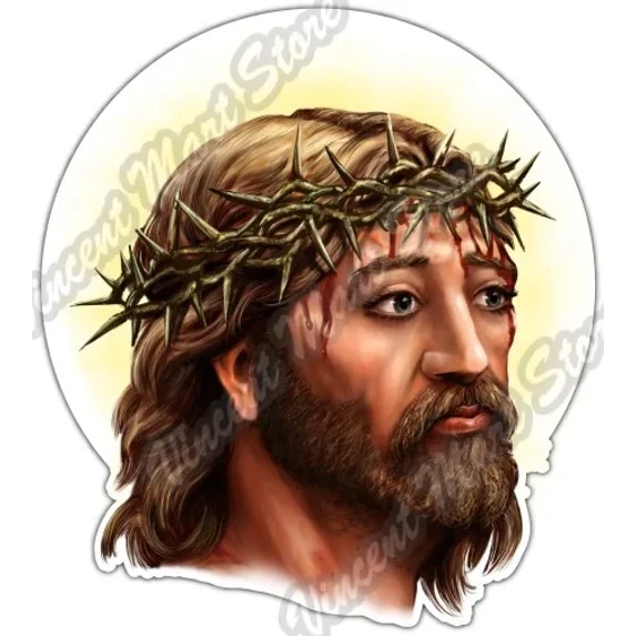 DOPASTICKER Jesus Chris Christian Religious Faith Thorn Car Sticker ...