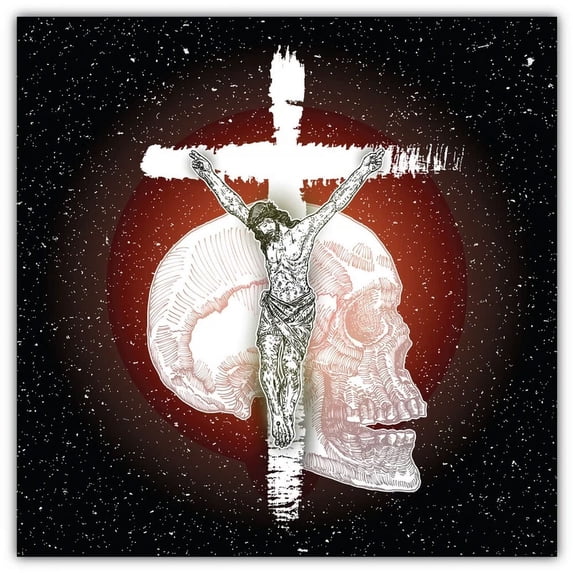 DOPASTICKER Jesus Christ Crucifixion With Skull Religion Car Sticker ...