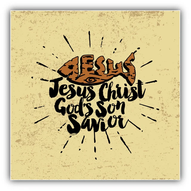DOPASTICKER Jesus Christ God'S Son Slogan Religion Sticker Decal Phone ...