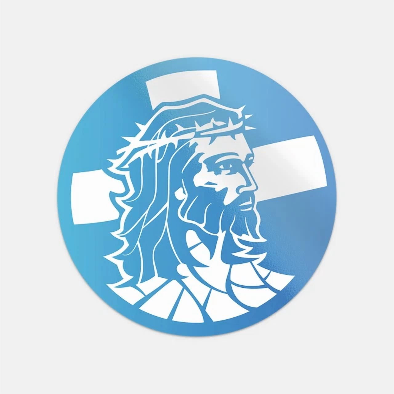 DOPASTICKER Jesus Christ Head Cross Religious Sticker Decal Phone Decal ...
