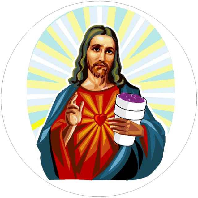DOPASTICKER Jesus Christ With A Lean Cup, Stickers Phone Decal Water ...