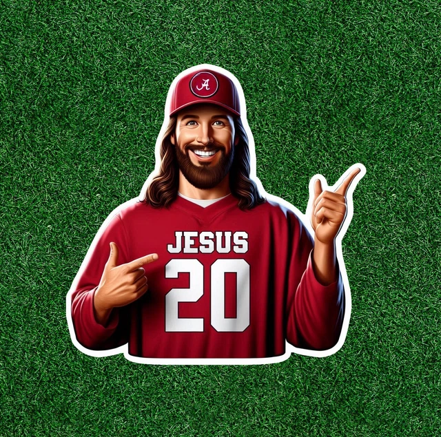 DOPASTICKER Jesus Is A 'Bama Fan Sticker Decal Phone Decal Water Bottle ...