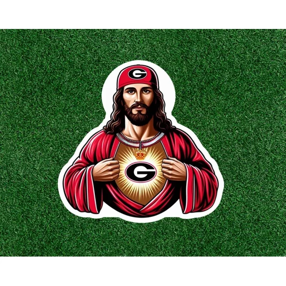 DOPASTICKER Jesus Is A Georgia Fan Sticker Decal Phone Decal Water ...