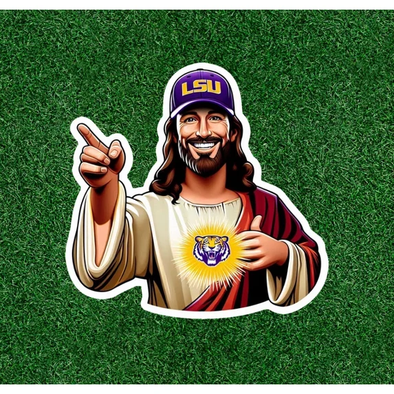 DOPASTICKER Jesus Is An Lsu Fan Sticker Decal Phone Decal Water Bottle ...