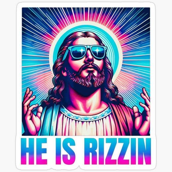DOPASTICKER Jesus Is Rizzin Cool Jesus He Is Risen Sticker, Decorate ...