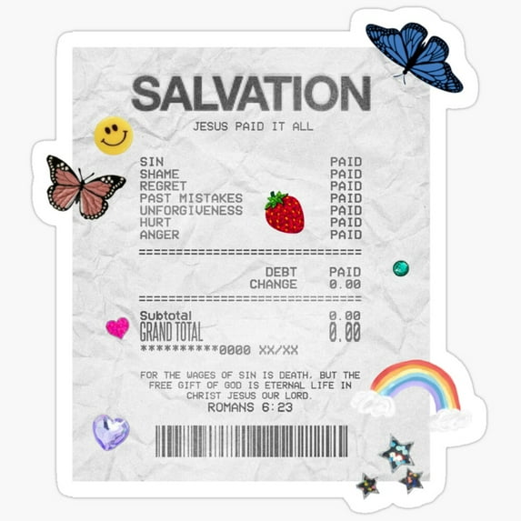 DOPASTICKER Jesus Paid It All - Perfect Birthday Gift Everyone Phone ...