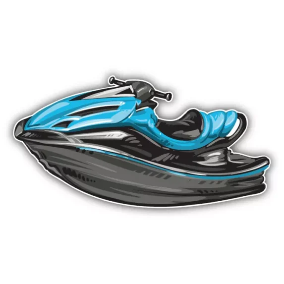 DOPASTICKER Jet Boat Scooter Car Sticker Phone Decal Water Bottle ...