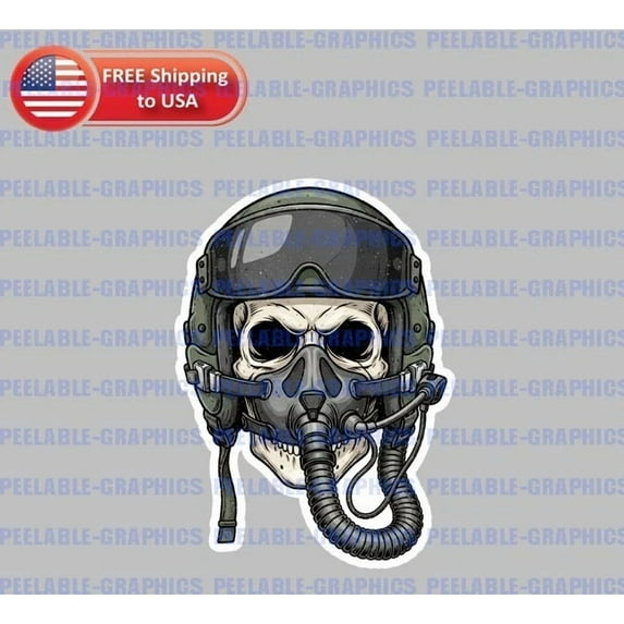 DOPASTICKER Jet Fighter Pilot Tactical Skull Military Stickeroldier War ...