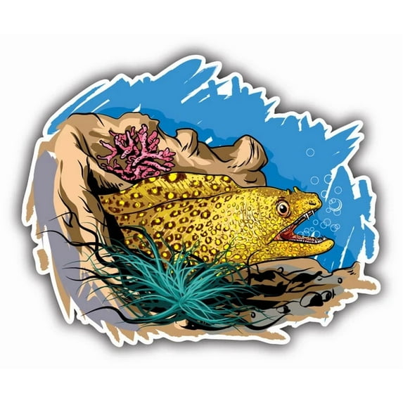 DOPASTICKER Jeweled Moray Eel Sticker Decal Phone Decal Water Bottle ...