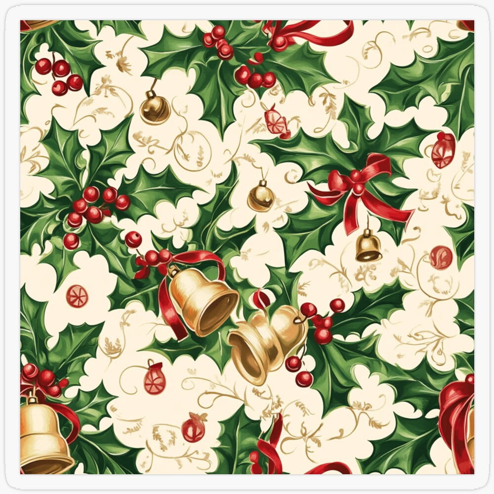 DOPASTICKER Jingling Bells And Holly Leaves Sticker Phone Decal Water ...