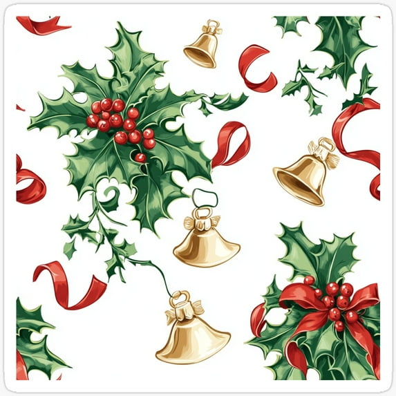 DOPASTICKER Jingling Bells And Holly Leaves Sticker Phone Sticker ...