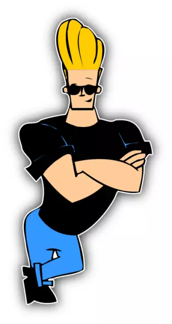 DOPASTICKER Johnny Bravo Cool Cartoon Car Sticker Decal Phone Decal ...