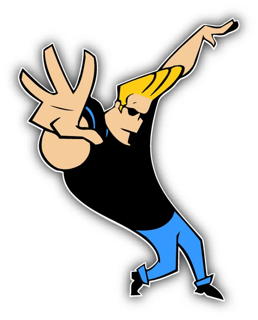 DOPASTICKER Johnny Bravo Hippie Cartoon Car Sticker Decal Phone Decal ...