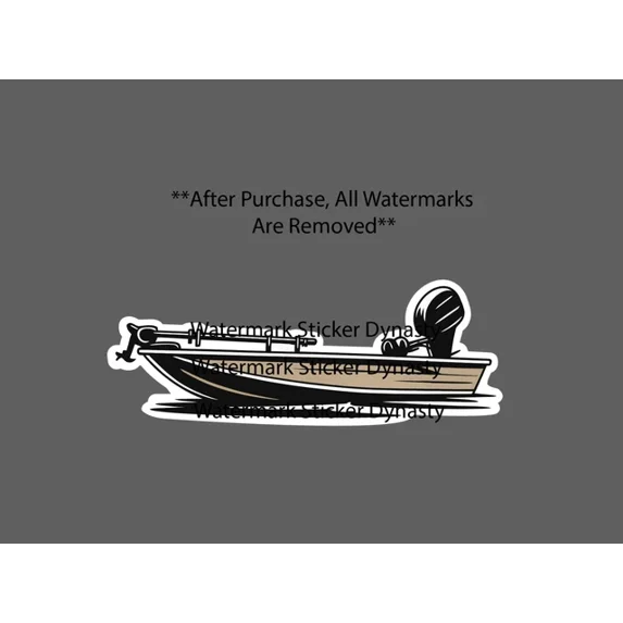 DOPASTICKER Jon Boat Sticker Fishing Lake River Sticker Phone Sticker ...