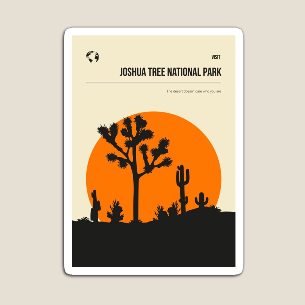 DOPASTICKER Joshua Tree National Park Vintage Minimal Travel Poster ...