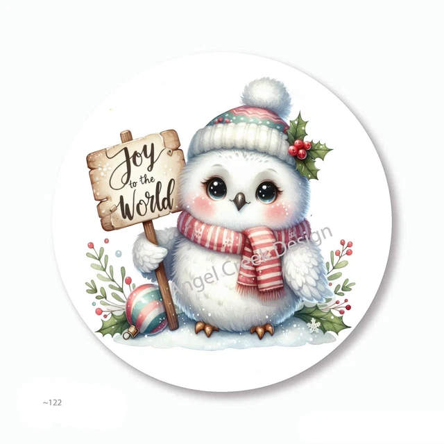 DOPASTICKER Joy To The World Snowy Owl Chri.Stm.As Scrapbook Stickers ...
