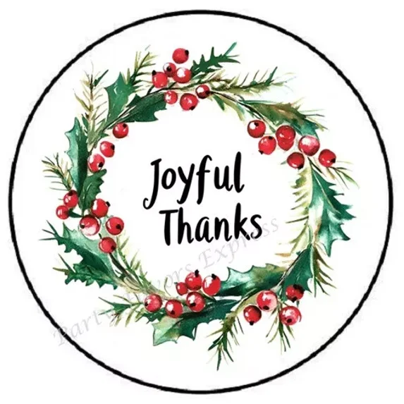 DOPASTICKER Joyful Thanks Thank You Chris.Tmas Stickers Favors Gift You ...