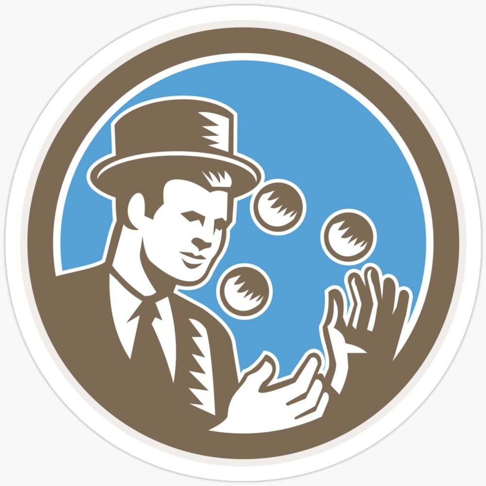 DOPASTICKER Juggler Juggling Balls Circle Glossy Sticker Phone Decal ...