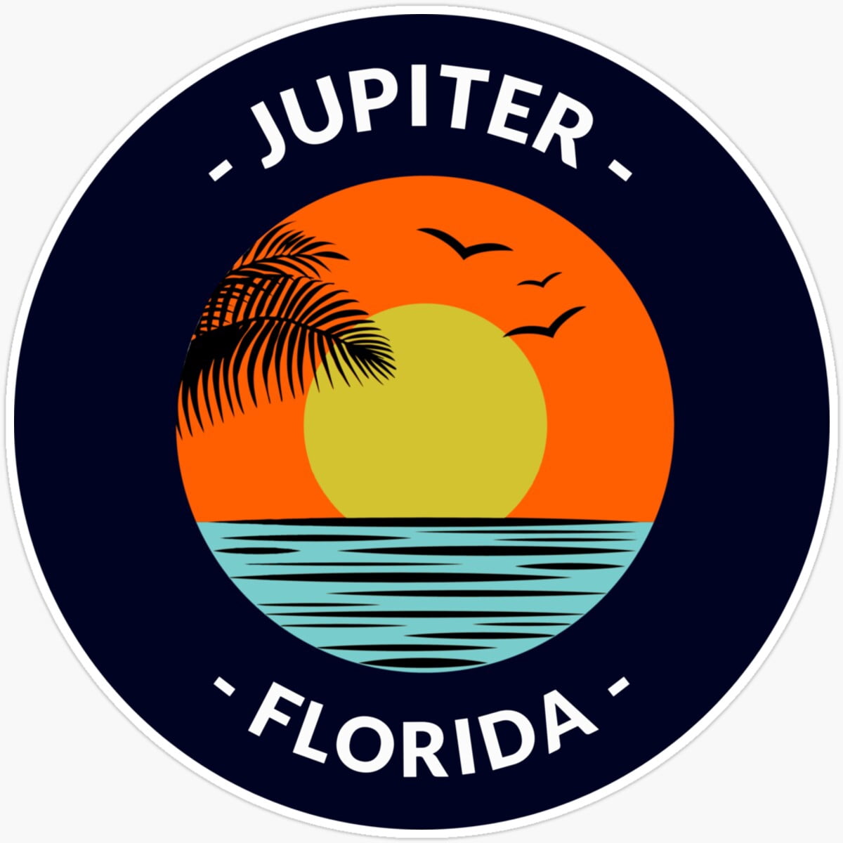DOPASTICKER Jupiter Florida Beach Sunset Sticker Decorative Laptop ...