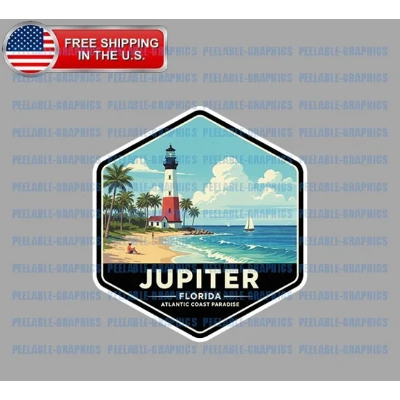 DOPASTICKER Jupiter Florida Sticker Souvenir Travel Sticker Phone ...