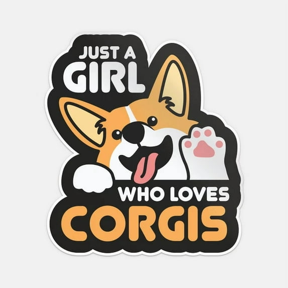 DOPASTICKER Just A Girl Who Loves Corgis Sticker Decal Phone Decal ...