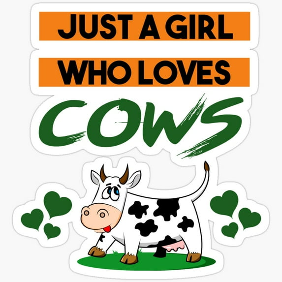 DOPASTICKER Just A Girl Who Loves Cows Ok, Cows Sticker Phone Decal ...
