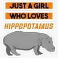DOPASTICKER Just A Girl Who Loves Hippopotamus, Sticker Phone Decal ...