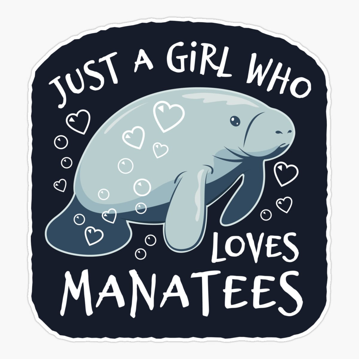 DOPASTICKER Just A Girl Who Loves Manatees, Cute Manatee Sticker, Phone ...