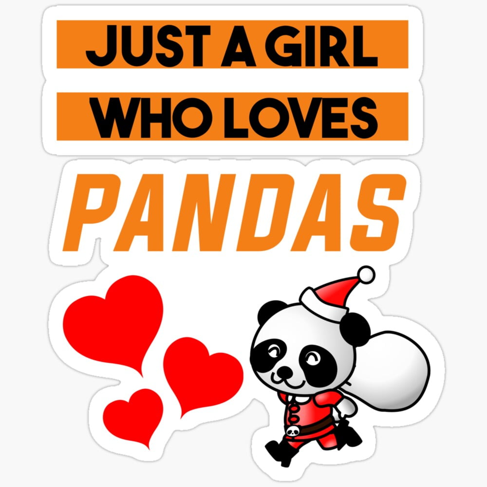 DOPASTICKER Just A Girl Who Loves Pandas, Pandas Sticker Phone Decal ...