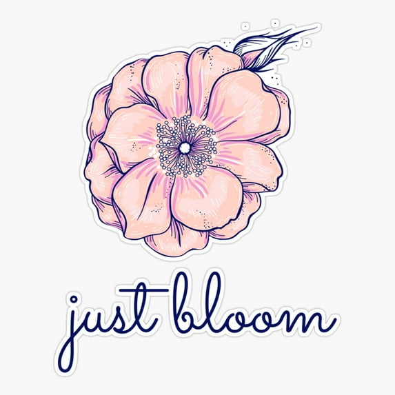 DOPASTICKER Just Bloom Flower Sticker, Phone Sticker Water Bottle ...