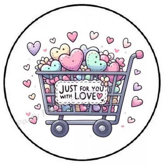 DOPASTICKER Just For You With Love Shopping Cart Decorative Laptop ...