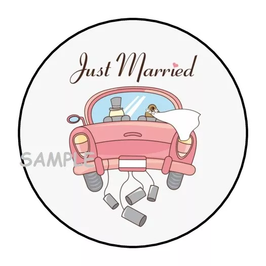 DOPASTICKER Just Married Stickers Wedding Favors Phone Decal Water ...