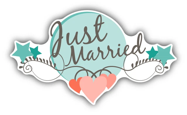DOPASTICKER Just Married Wedding Pure Vintage Sticker Decal Phone Decal ...