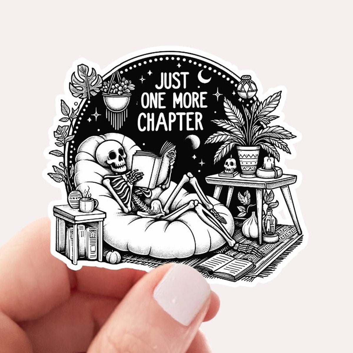 DOPASTICKER Just One More Chapter Sticker, Bookish Sticker, Reading ...