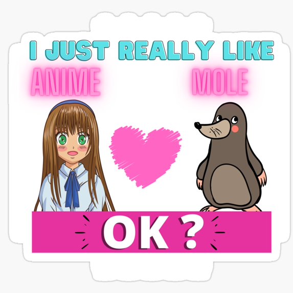 DOPASTICKER Just Really Like Mole, Mole Sticker Phone Decal Water ...
