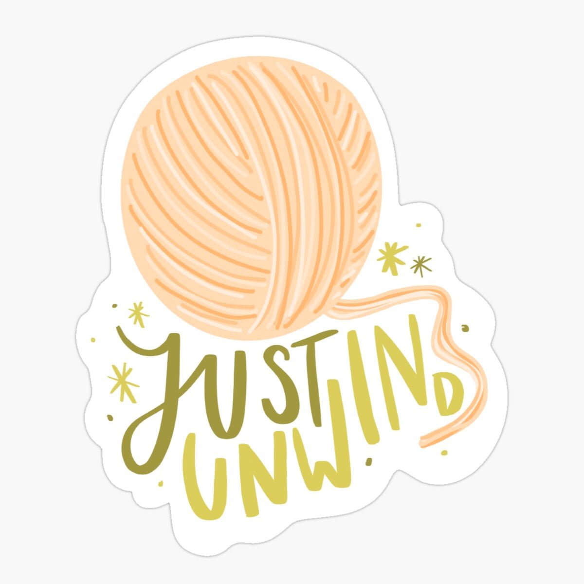 DOPASTICKER Just Unwind- Yarn Typography Sticker, Phone Sticker Car ...