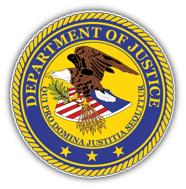 DOPASTICKER Justice Dep Seal Car Sticker Phone Decal Water Bottle ...