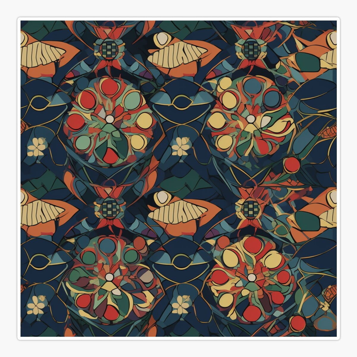 DOPASTICKER Kaleidoscopic Kimono Symphony Sticker, Phone Sticker Car ...
