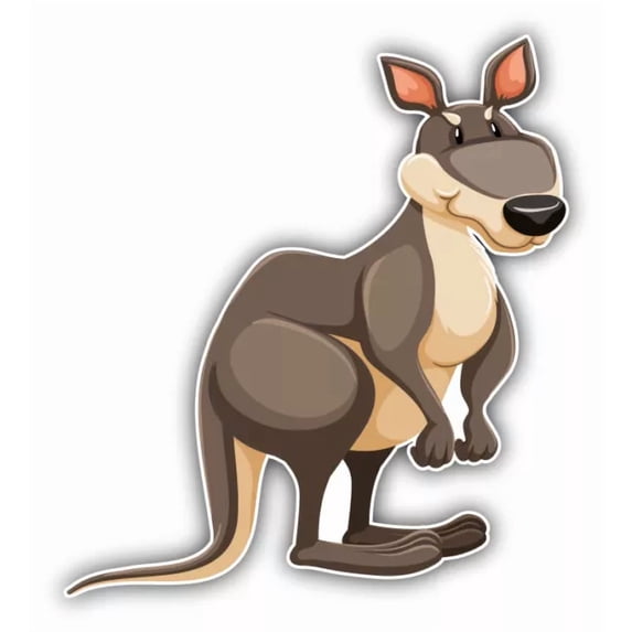 DOPASTICKER Kangaroo Cartoon Sticker Decal Phone Decal Water Bottle ...