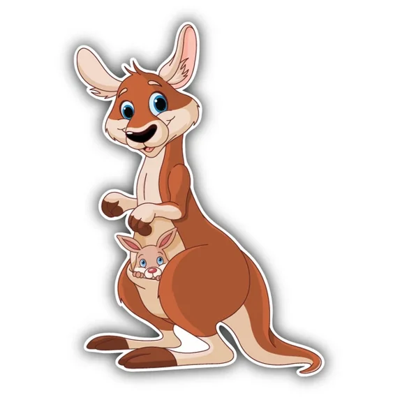 DOPASTICKER Kangaroo Family Sticker Decal Phone Decal Water Bottle ...