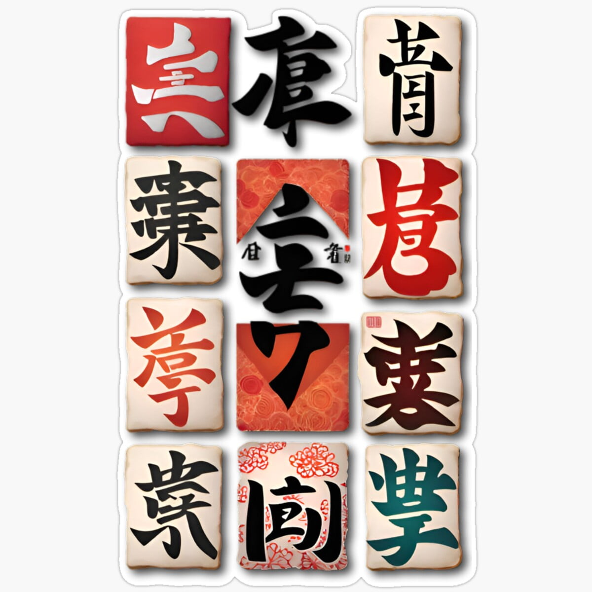 DOPASTICKER Kanji Harmony: Japanese Letters In The Pattern Of Art ...