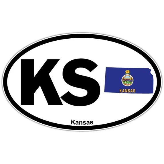 DOPASTICKER Kansas Us State Map Usa America Oval Car Window Sticker ...