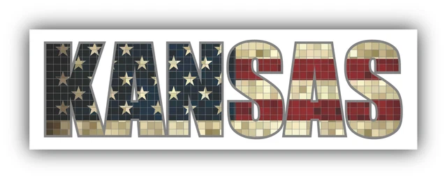 DOPASTICKER Kansas Usa State Flag Sticker Car Phone Decal Water Bottle ...