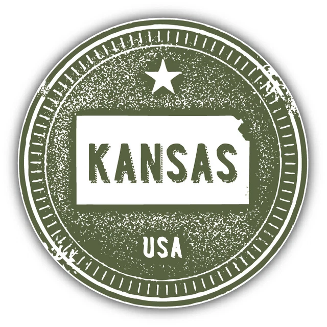 DOPASTICKER Kansas Usa State Grunge Map Car Sticker Phone Decal Water ...