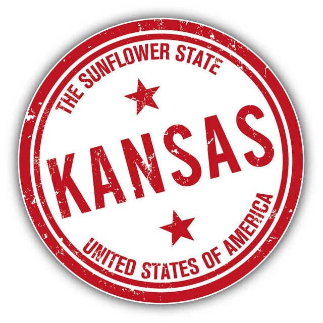 DOPASTICKER Kansas Usa State Grunge Rubber Car Sticker Phone Decal ...