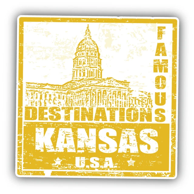 DOPASTICKER Kansas Usa State Grunge Sticker Car Phone Decal Water ...