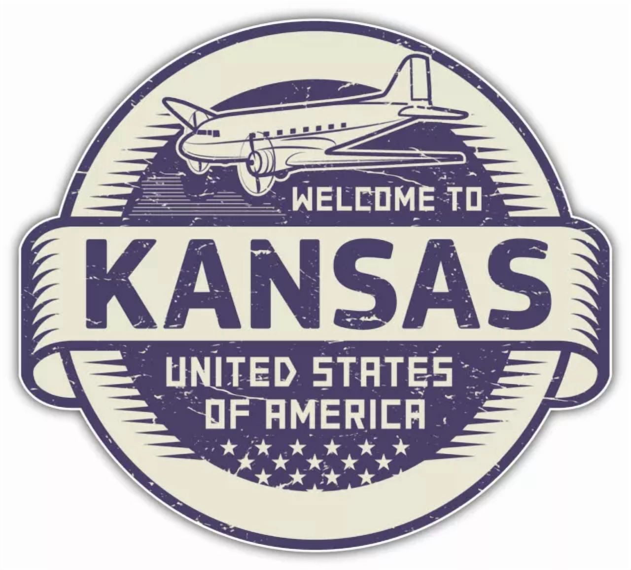 DOPASTICKER Kansas Usa State Retro Badge Car Sticker Phone Water Bottle ...