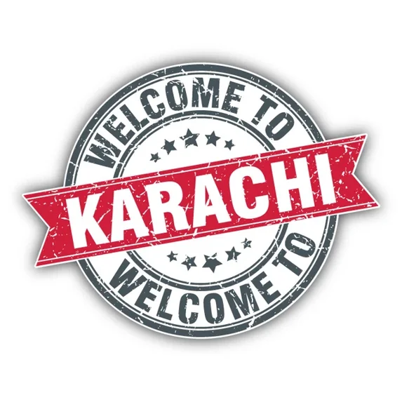DOPASTICKER Karachi Grunge Rubber Welcome Travel Car Sticker Phone ...