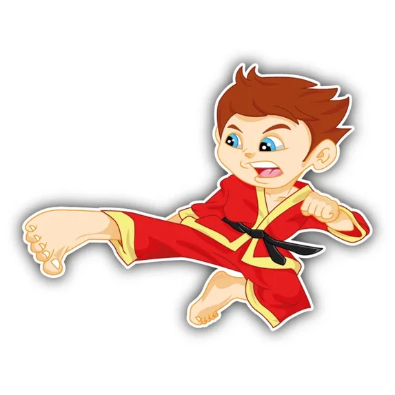 DOPASTICKER Karate Boy Fighter Car Sticker Phone Decal Water Bottle ...