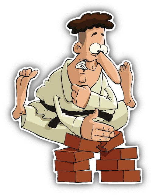 DOPASTICKER Karate Man Fighting Sticker Decal Phone Decal Water Bottle ...